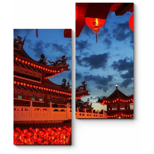 Модульная картина Храм Тянь Хоу в сумерках110x138