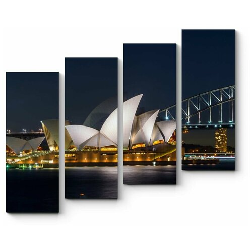 Модульная картина Огни ночного Сиднея80x69
