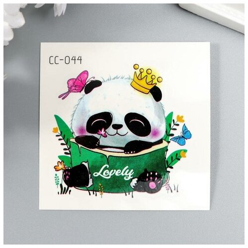 MARU Татуировка на тело цветная "Панда в короне" 6х6 см
