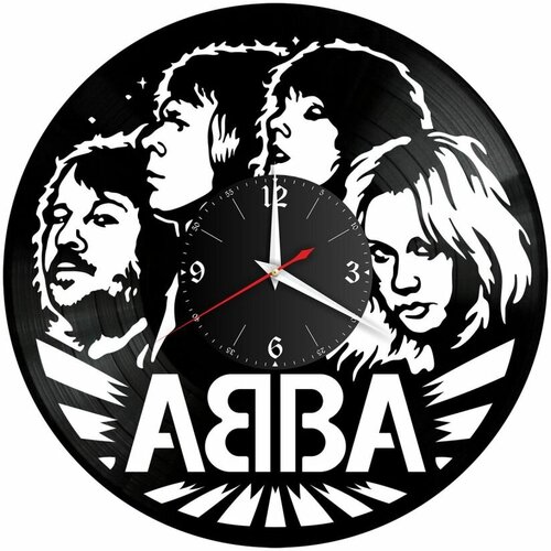 Часы из винила Redlaser "группа ABBA, Абба, Бенни, Анни-Фрид, Агнета, Бьорн" VW-10218