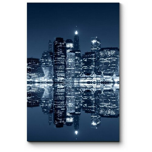 Модульная картина Манхэттен ночью, Нью-Йорк 30x45