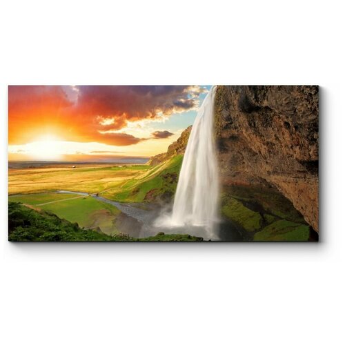 Модульная картина Живописный водопад в Исландии 70x35