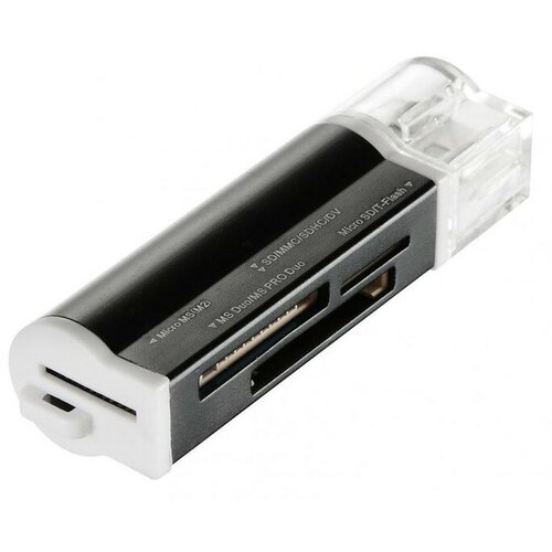 Кард-ридер OTG Buro BU-CR-3101, USB/Micro SD/ SD/ MS/ MMC/ RS-MMC, чёрный