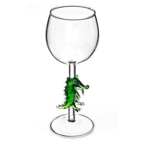 Бокал для вина из стекла ручной работы. "Крокодил"