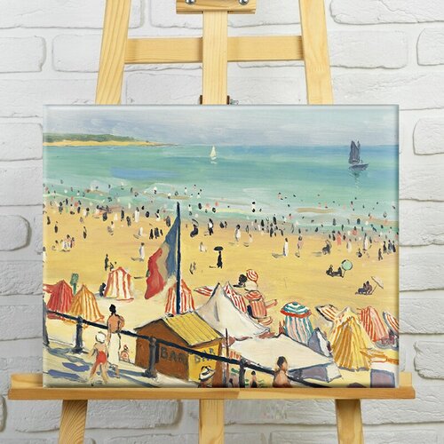 Картина на холсте 40х50 см "Альбер Марке, пляж", Большая картина для интерьера на стену, на подрамнике