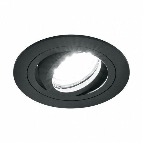 Светильник потолочный встраиваемый ИВО черный-хром 50Вт под лампу G5.3 DL2811, 32644