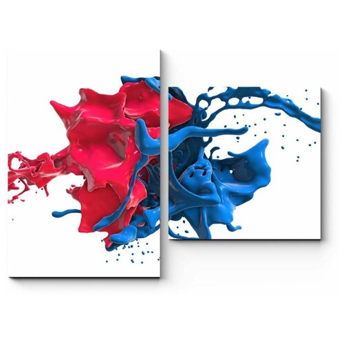 Модульная картина Синее и красное 120x90