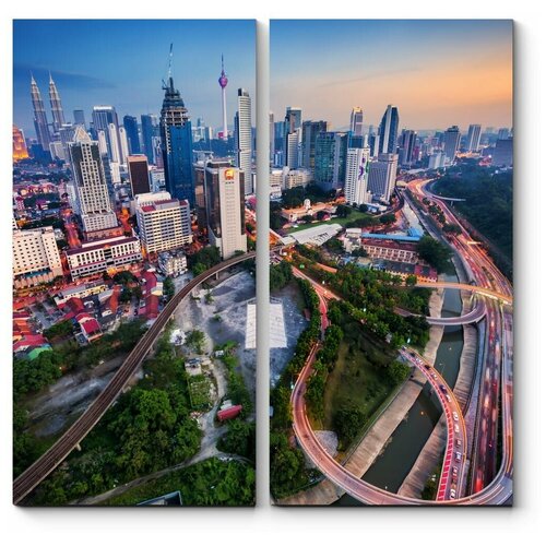 Модульная картина Сплетение дорог у Куала-Лумпур50x50