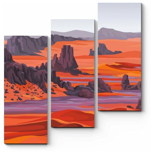 Модульная картина Огненная пустыня 60x64