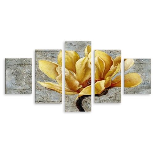 Модульная картина на холсте "Жёлтая орхидея" 120x63 см