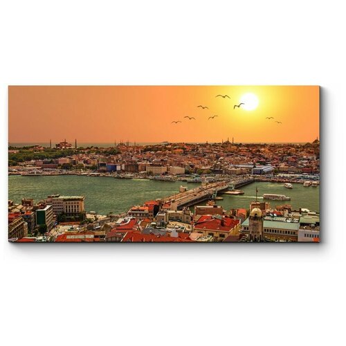 Модульная картина Панорама солнечного Стамбула 90x45