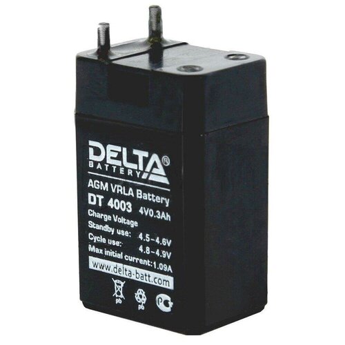 Аккумулятор DELTA DT-4003 (4В, 0.3Ач / 4V, 0.3Ah) для фонариков