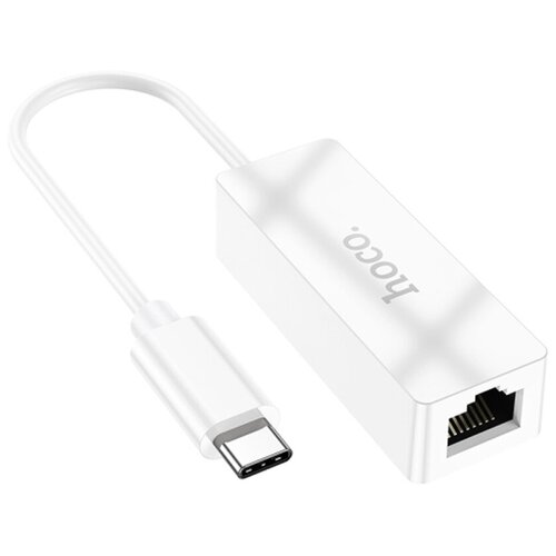 Адаптер-переходник Hoco UA22 (Type-C to ethernet adapter 100 Mbps) белый