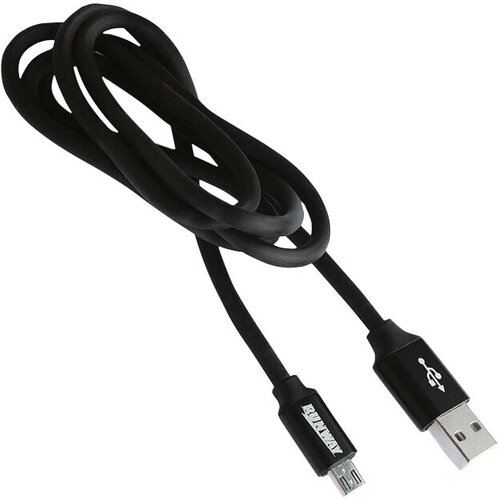 Дата-кабель USB-micro USB 1м нейлон оплетка усиленный черный