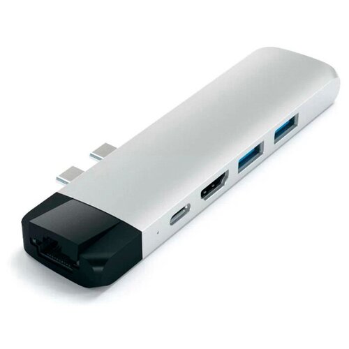 Док-станции Acer Док-станция Satechi Aluminum Type-C Pro Hub Adapter with Ethernet & 4K HDMI Silver (ST-TCPHES)