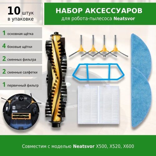 Комплект фильтров и щеток для робот-пылесоса Neatsvor X500, X520, X600