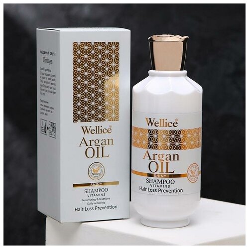 Wellice Профессиональный шампунь против выпадения волос с аргановым маслом 520 мл