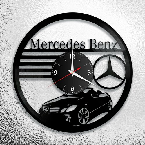 Настенные часы из виниловой пластинки с изображением Mercedes