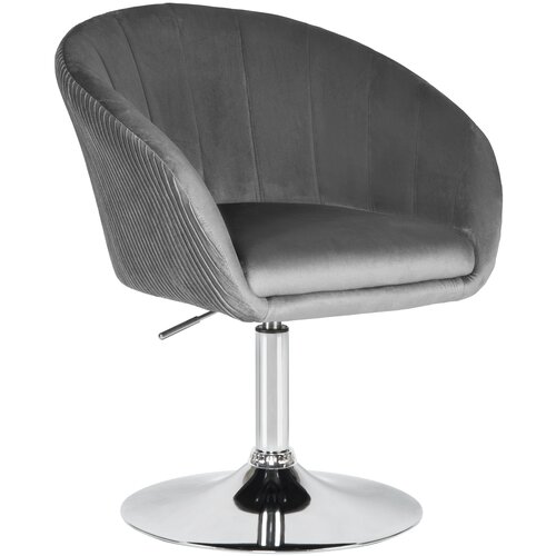 Кресло дизайнерское DOBRIN EDISON, LM-8600, серый велюр (1922-19)