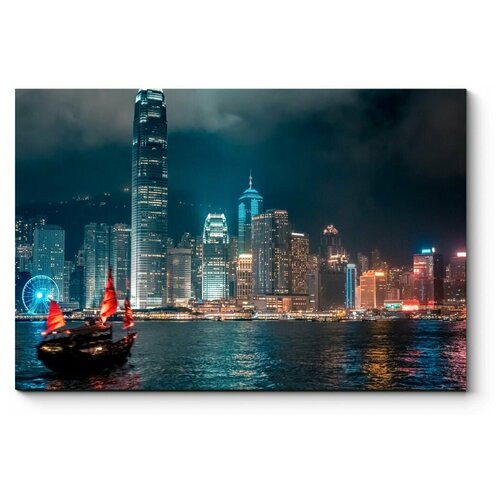 Модульная картина Ночные огни Гонконга 70x47