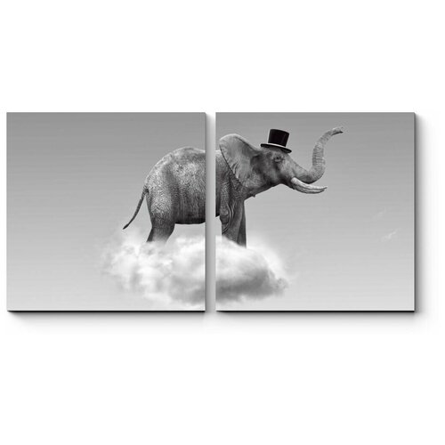 Модульная картина Летающий слон 180x90