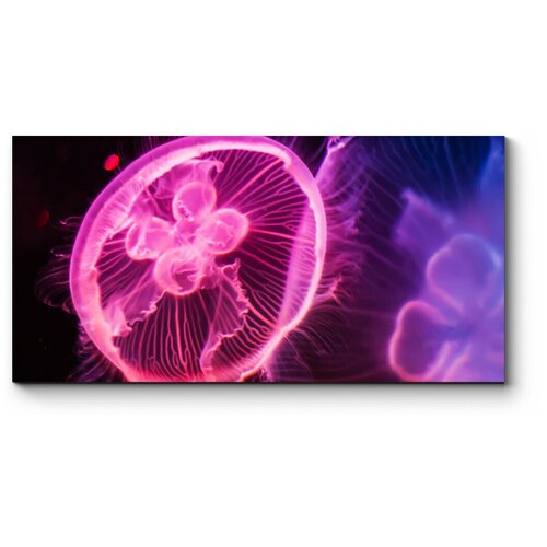 Модульная картина Неоновая медуза 80x40