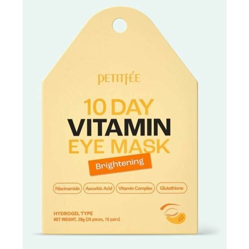 PETITFEE Гидрогелевые патчи для глаз 10 Day Vitamin Eye Mask Brightening, 20 штук