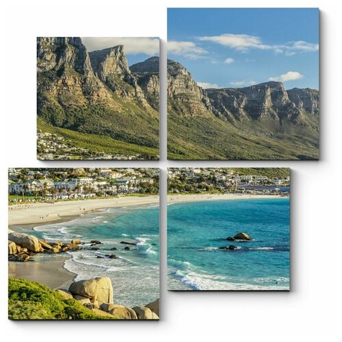 Модульная картина Волны у песчаных берегов Кейптауна 160x160