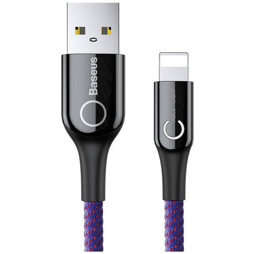 Кабель Baseus C-Shaped USB - Lightning (CALCD), 1 м, фиолетовый