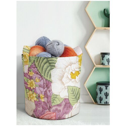 Текстильный мешок горшок для рассады и цветов, из войлока гроубэг JoyArty "Цветочная картина" 19 л