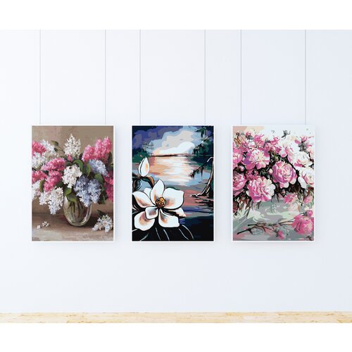 Набор плакатов "Цветы" 3 шт. / Набор интерьерных постеров формата А1 (60х80 см) без рамы