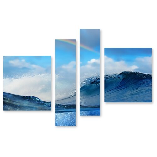 Модульная картина на холсте "Морская волна" 90x64 см