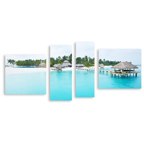 Модульная картина на холсте "Мальдивы" 90x42 см