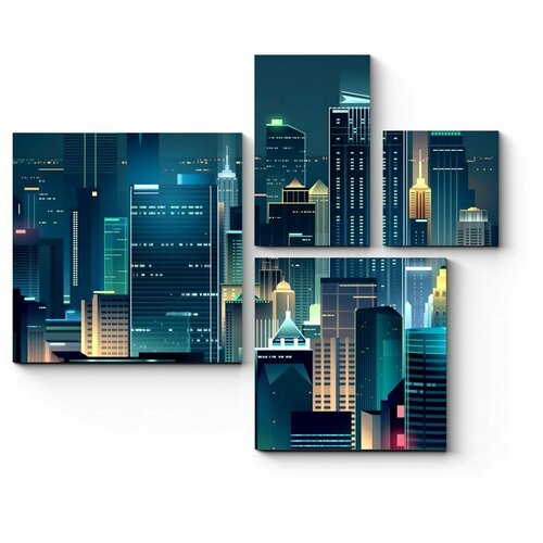 Модульная картина Ночной город152x127
