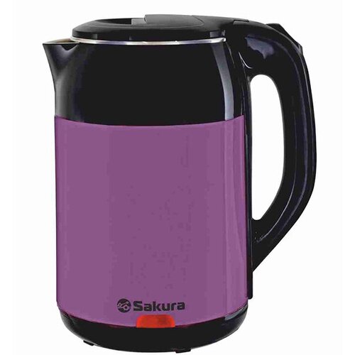 Чайник электрический Sakura SA-2168BV двухслойный, чёрный/фиолетовый 1.8л