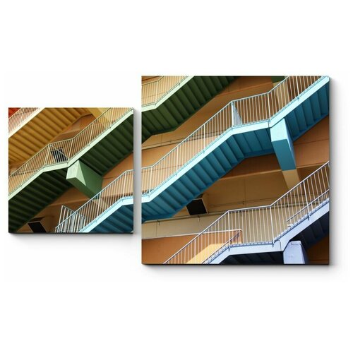 Модульная картина Цветные лестницы90x54