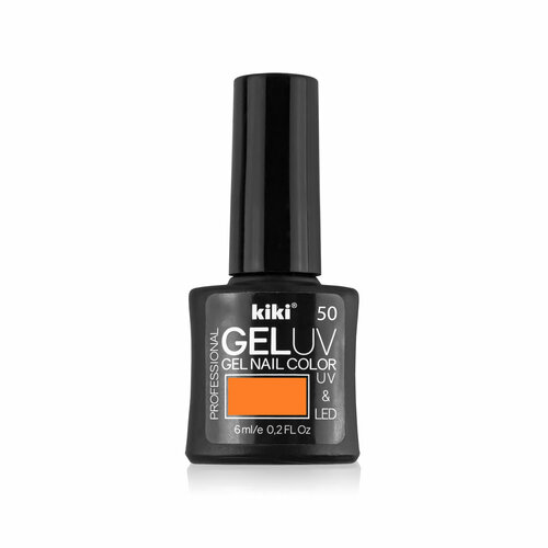 Гель-лак для ногтей KIKI оттенок 50 GEL UV&LED, светло-оранжевый неон, 6 мл