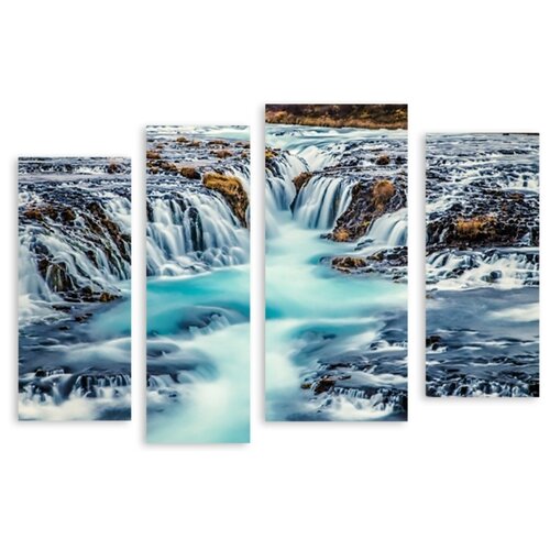 Модульная картина на холсте "Исландский водопад" 120x86 см