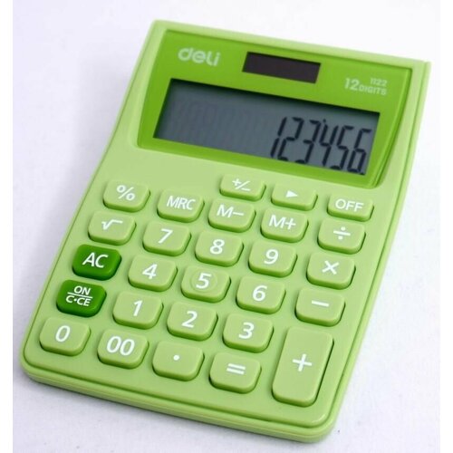 Калькулятор настольный 12-разрядный 1122 2 питания 119*85мм. (зеленый корпус) (картонная упаковка с европодвесом) (32048)