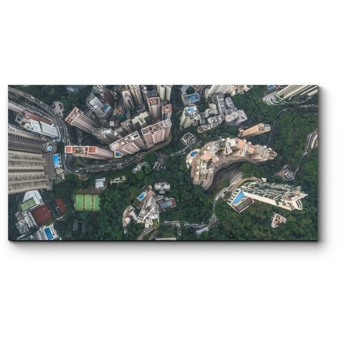 Модульная картина Гонконг с высоты птичьего полета110x55