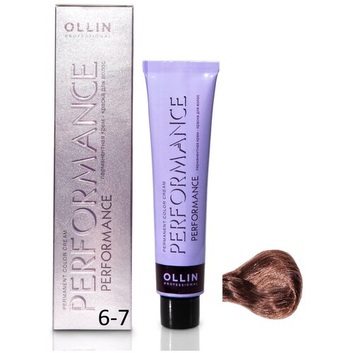 OLLIN Professional Performance перманентная крем-краска для волос, 6/7 темно-русый коричневый, 60 мл