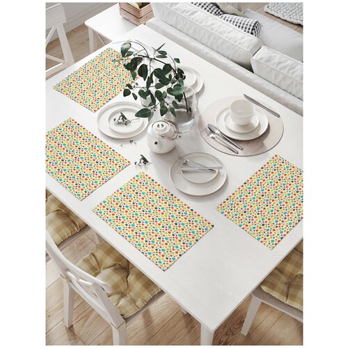 Салфетки на стол для сервировки прямоугольные, плейсмат JoyArty "Разноцветные кленовые листья", 32x46 см, в комплекте 4шт.
