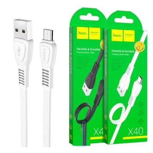 Кабель USB Hoco X40 Micro USB 1м, белый