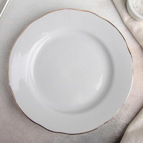 Тарелка фарфоровая "Изысканная", d=20 см, белая