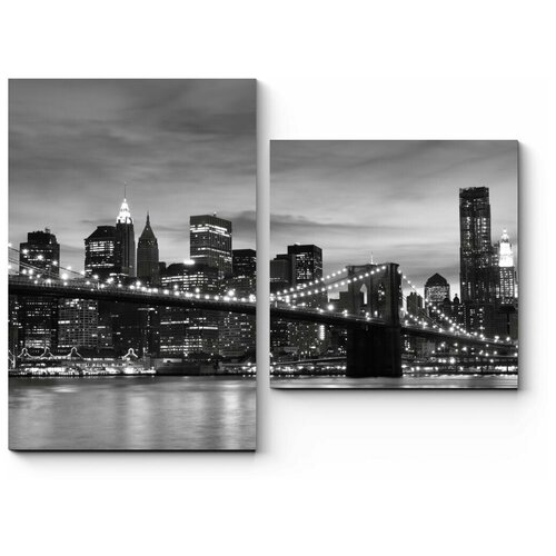 Модульная картина Бруклинский Мост ночью90x68