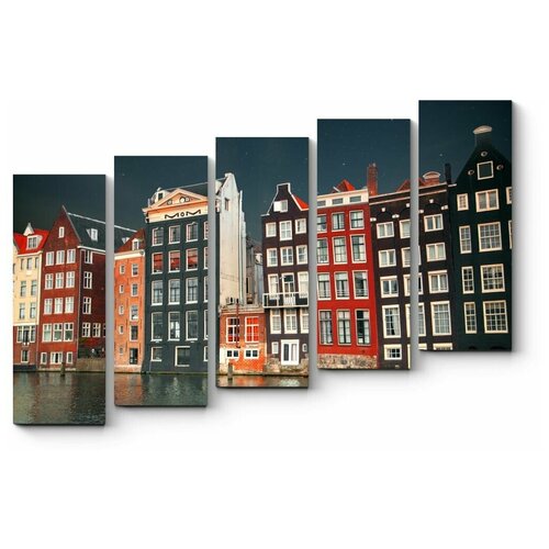 Модульная картина Амстердам в свете звезд 120x84