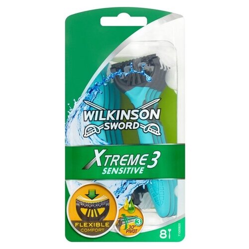 Многоразовый бритвенный станок Wilkinson Sword Xtreme 3 Sensitive, 8 шт.