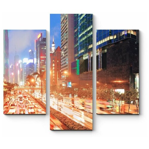 Модульная картина Улицы Гонконга70x63