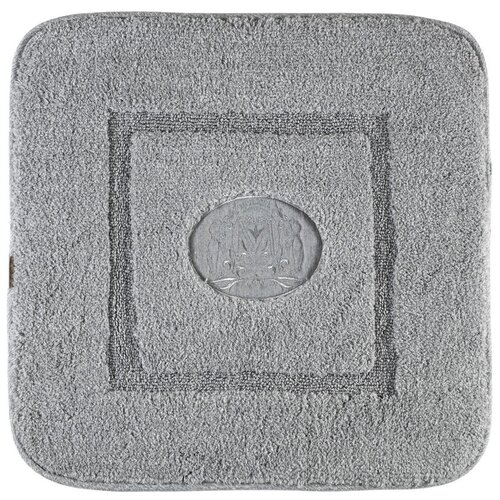 Migliore Коврик для ванной комнаты 60х60 см, вышивка логотип MIGLIORE, серый, окантовка серебро 30763