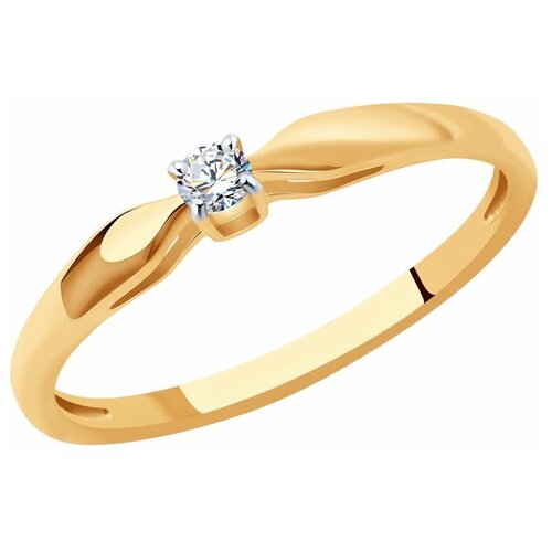 Кольцо помолвочное SOKOLOV, красное золото, 585 проба, бриллиант, размер 17.5